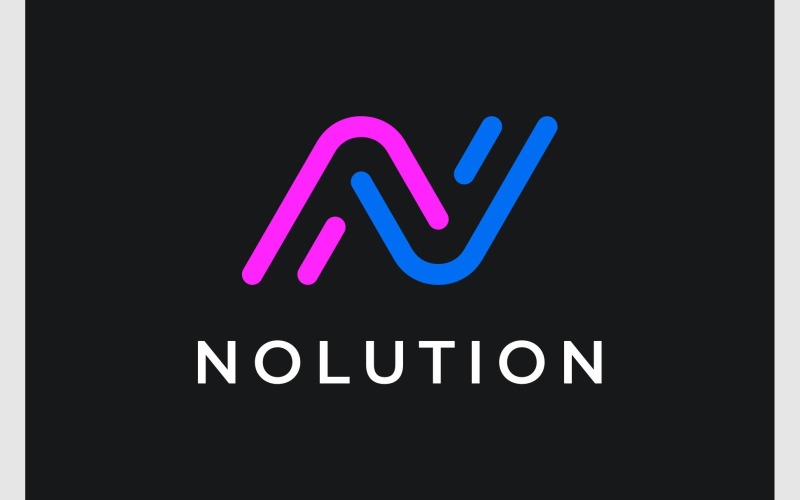 Logotipo de tecnología de solución de letra N