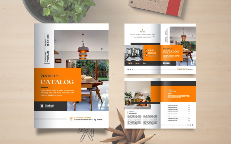 Diseño de catálogo de productos o plantilla de diseño de cartera de ...