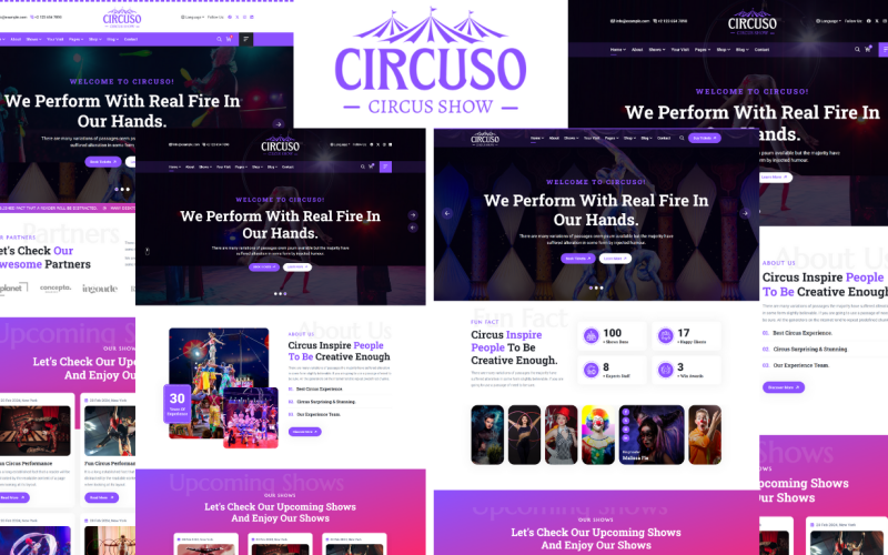 Circus-Website-Vorlagen - 11 Web-Themen mit der besten Leistung