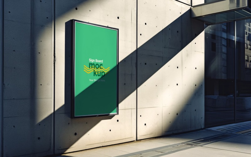 Signage Mockup on Building Wall 06 #398529 - TemplateMonster