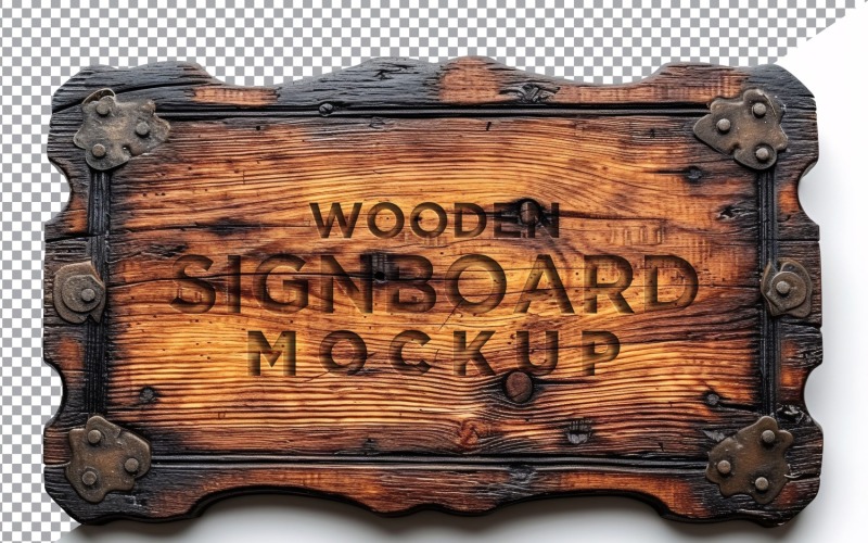 Vintage Wooden Signage Mockup Template 14 - TemplateMonster