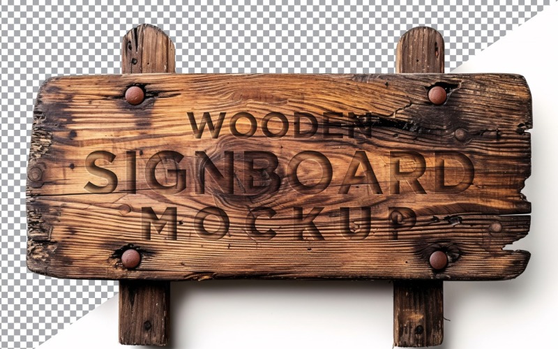 Vintage Wooden Signage Mockup Template 18 - TemplateMonster