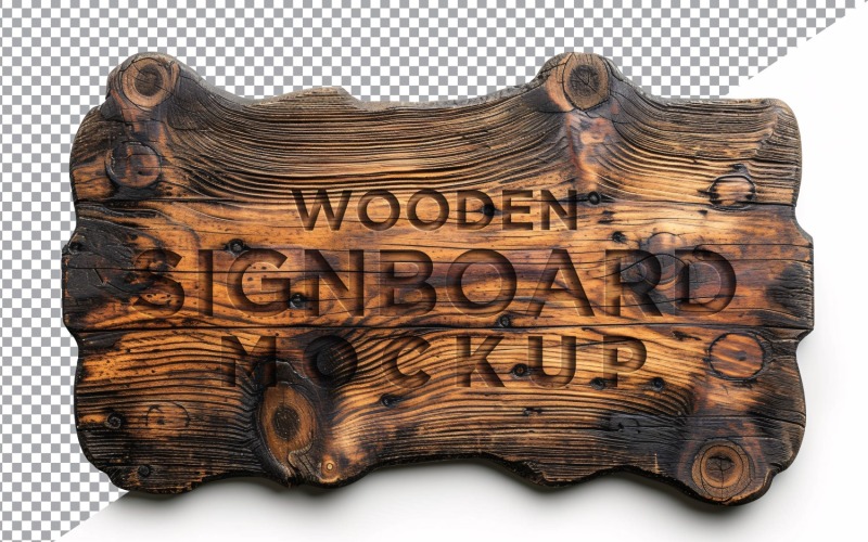 Vintage Wooden Signage Mockup Template 21 - TemplateMonster