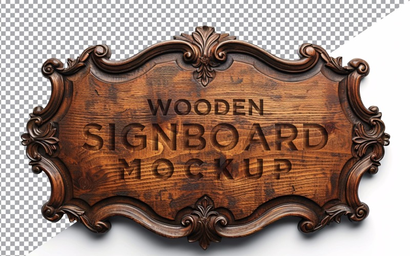 Vintage Wooden Signage Mockup Template 32 - TemplateMonster