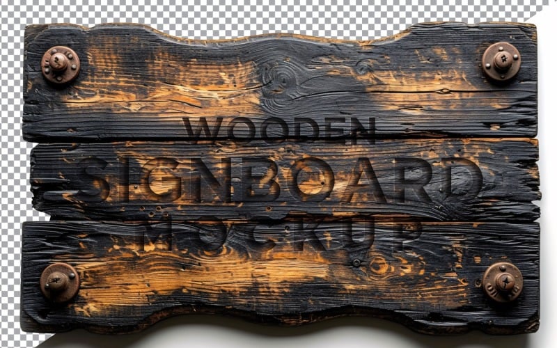 Vintage Wooden Signage Mockup Template 44 - TemplateMonster