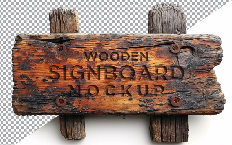 Vintage Wooden Signage Mockup Template 62 - TemplateMonster