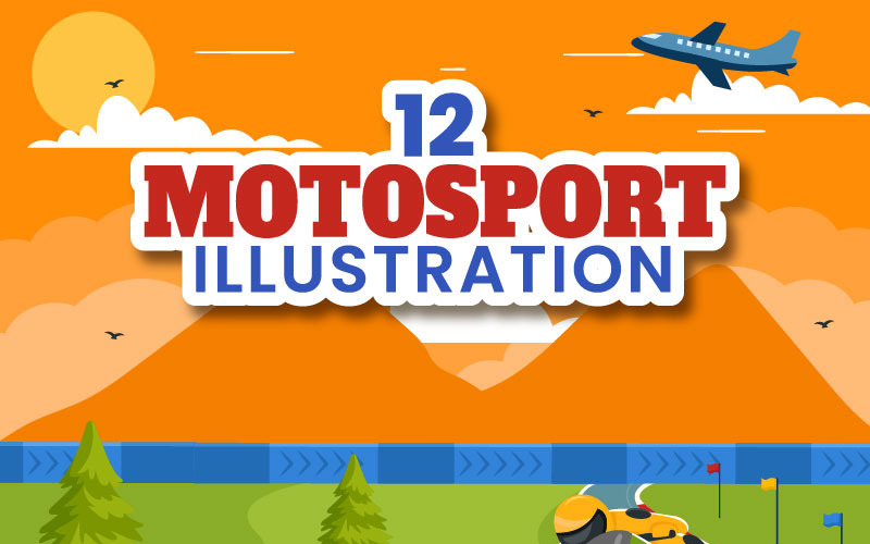 12 Motorcycle Racing Championship Illustration