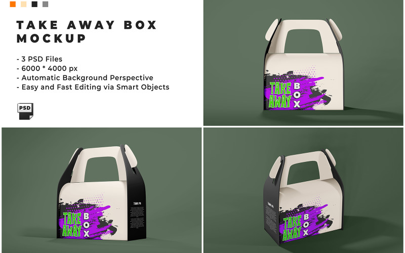 Take Away Box Mockup Template #399021 - TemplateMonster