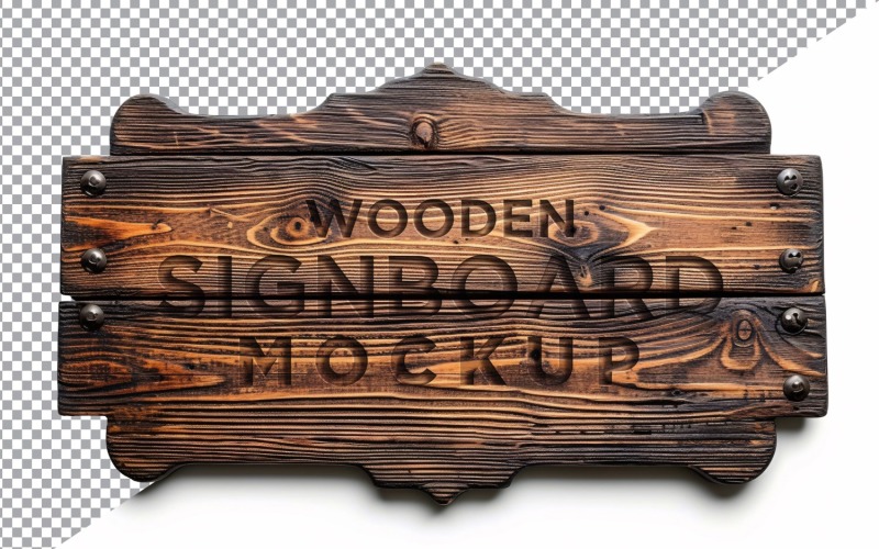 Vintage Wooden Signage Mockup Template 71 - TemplateMonster