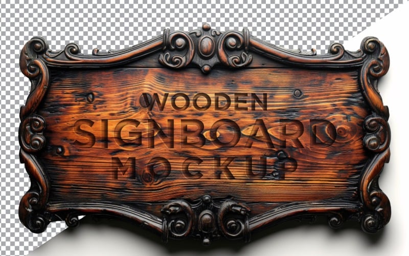 Vintage Wooden Signage Mockup Template 75 - TemplateMonster