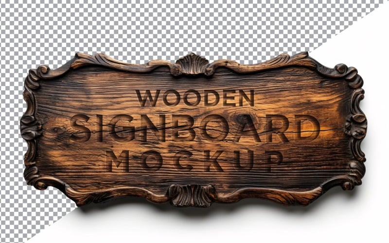 Vintage Wooden Signage Mockup Template 96 - TemplateMonster