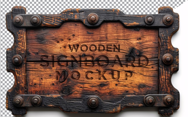 Vintage Wooden Signage Mockup Template 98 - TemplateMonster