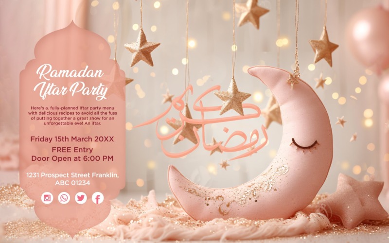 Ramadan Iftar Party Banner Design Template 05