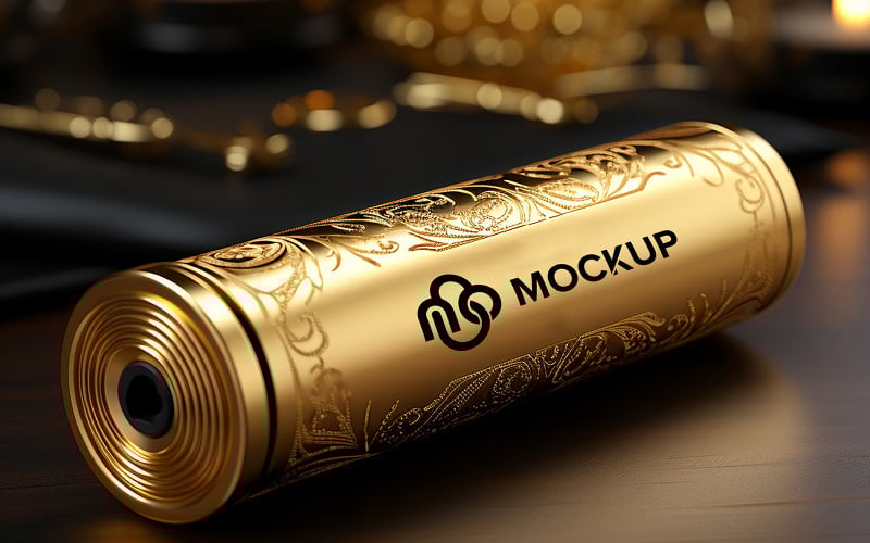 Roll logo mockup golden roll logo mockup luxury roll mockup