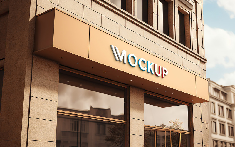 Store front logo mockup facade sign psd - TemplateMonster