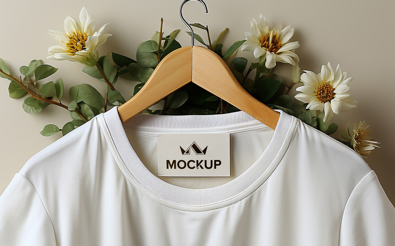 T-shirt label mockup psd template #399586 - TemplateMonster