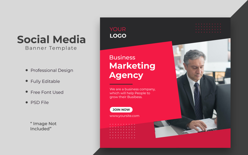 Digital marketing agency or corporate social media post template 12