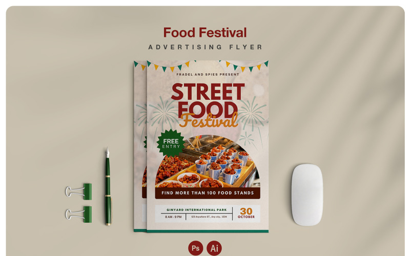 Food Festival Advertising Flyer #399773 - TemplateMonster