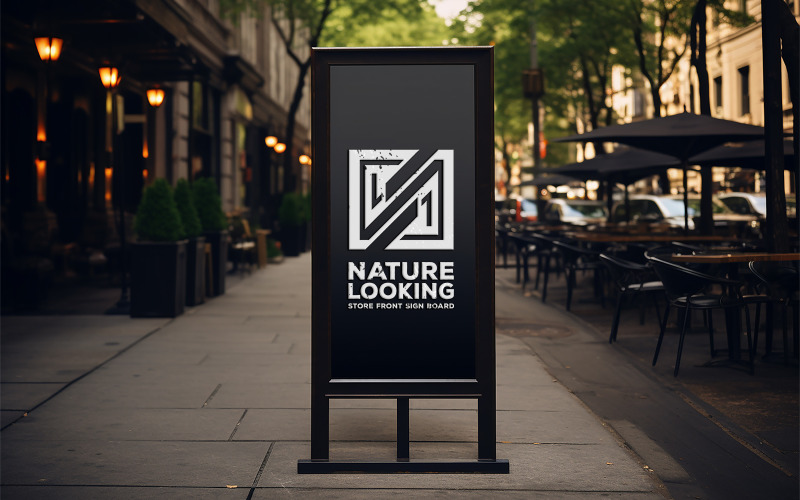 Cafe outdoor board mockup_outdoor sign board mockup