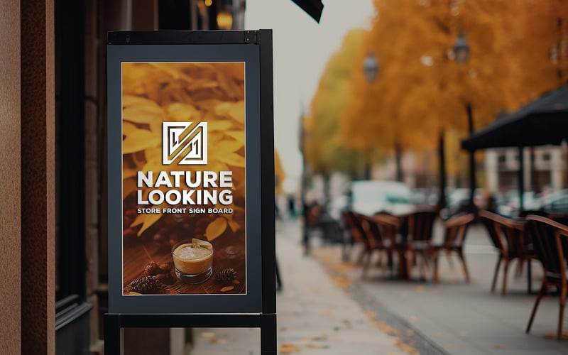 Store board mockup_outdoor sign board mockup
