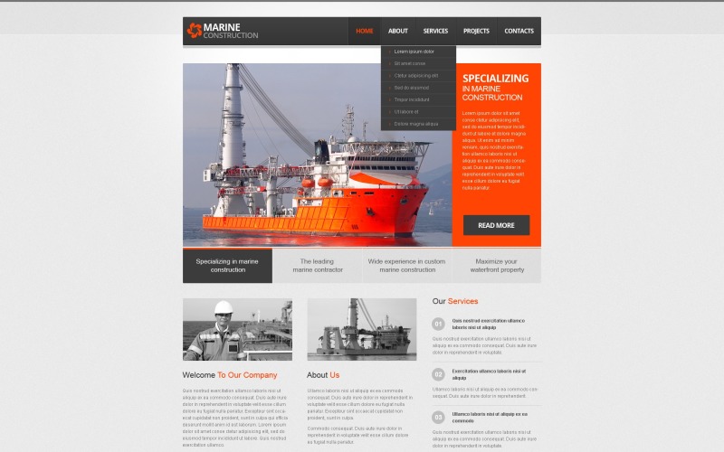 Website sjabloon voor bouwbedrijf #40044 - TemplateMonster