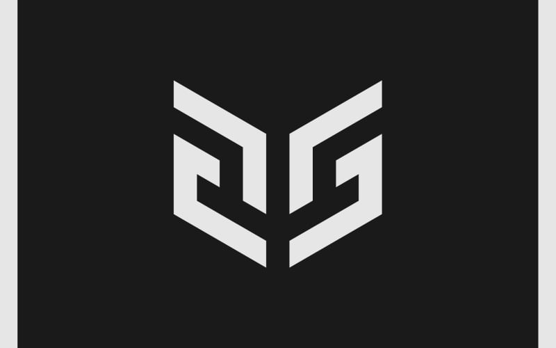 Buchstabe G oder GG Spiegelmonogramm-Logo - TemplateMonster