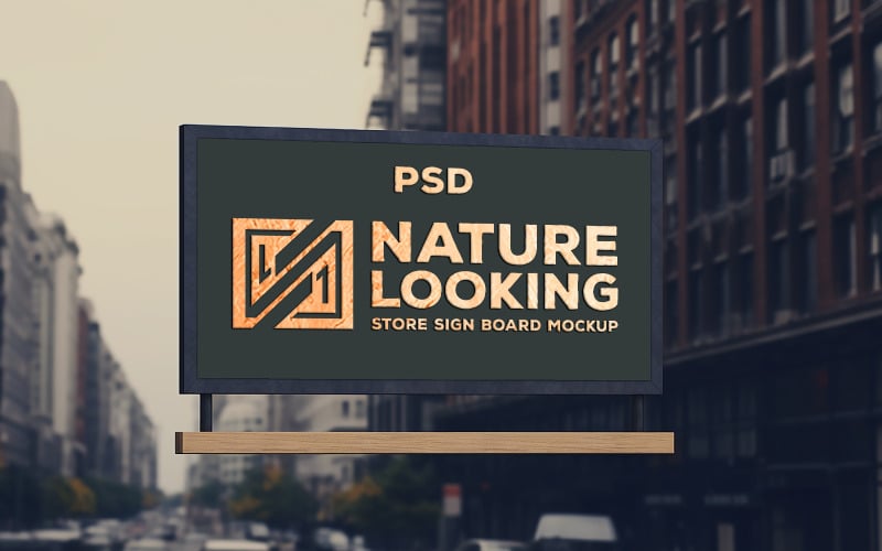 Hanging sign board mockup design #400157 - TemplateMonster