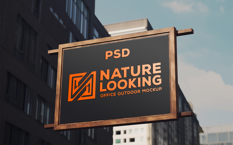 Hanging sign board mockup #400154 - TemplateMonster