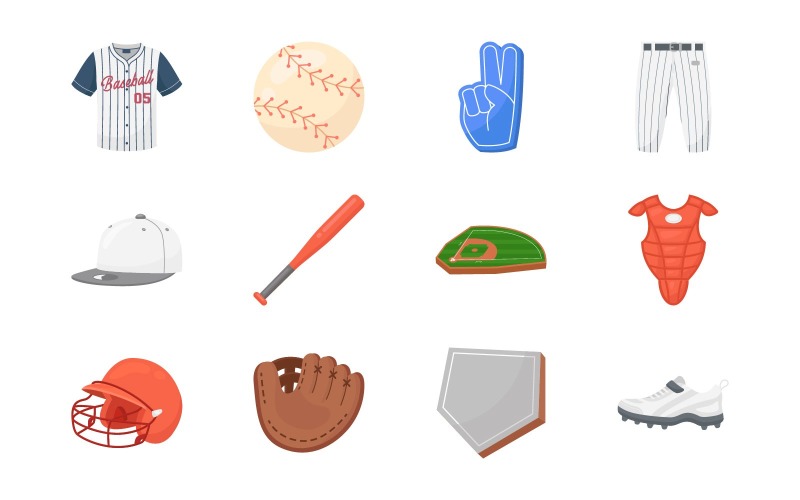 Baseball Isolated Object Set #400481 - TemplateMonster