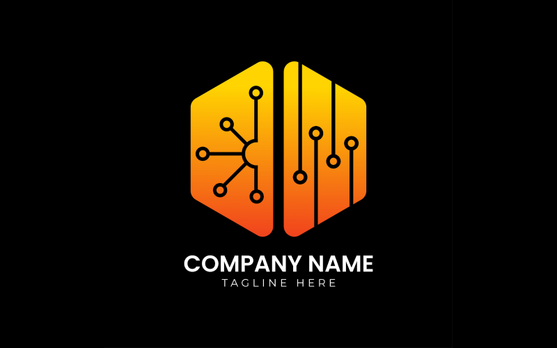 Plantilla de diseño de logotipo vectorial técnico único