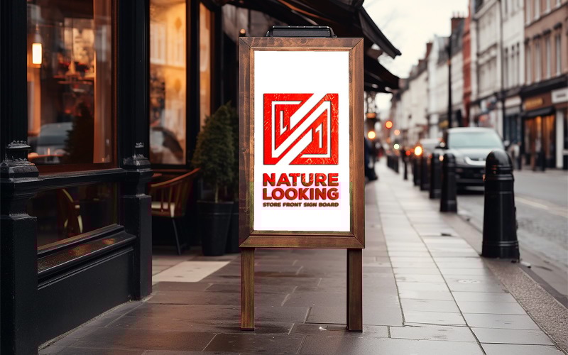 Store front sign board mockup_outdoor board mockup