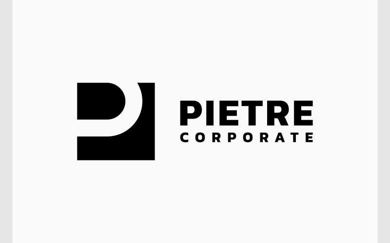 Letter P Square Simple Abstract Logo - TemplateMonster