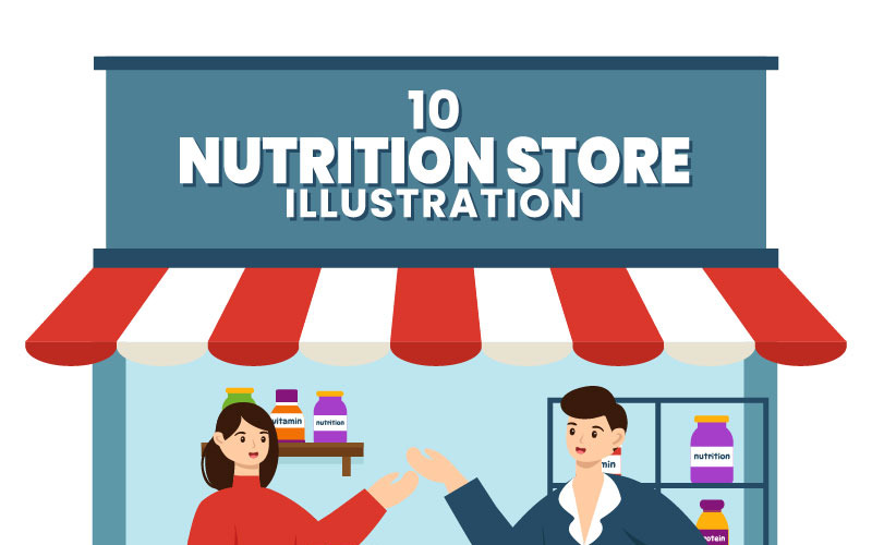 10 Nutrition Store Illustration #401179 - TemplateMonster