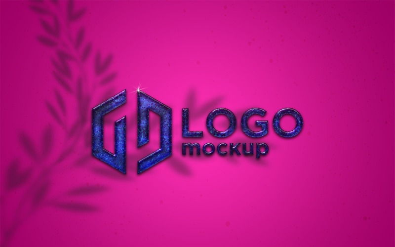 Blue Glitter Logo Mockup Template #401495 - TemplateMonster