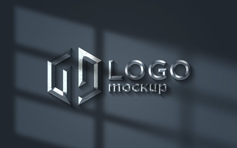 Grey Metal Logo Mockup Template #401443 - TemplateMonster