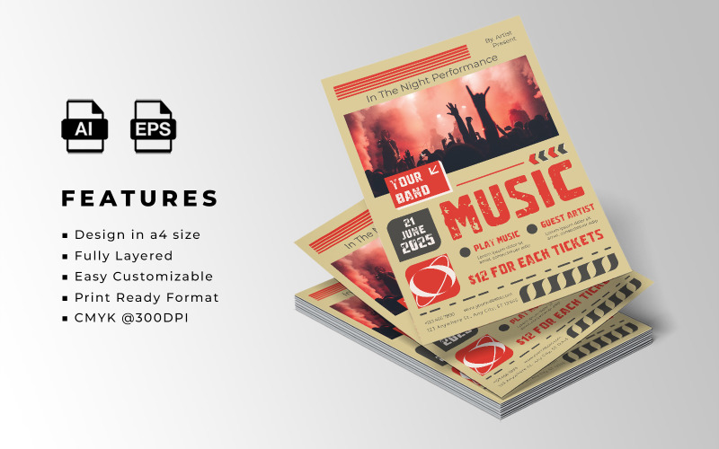 Music Flyer Template Design #401734 - TemplateMonster