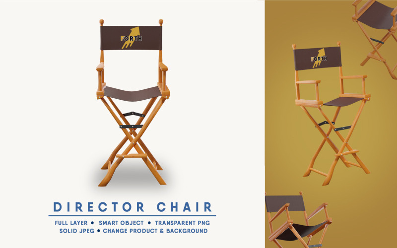 Director Chair Mockup I Easy Editable - TemplateMonster