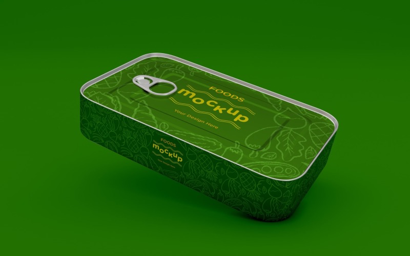 Rectangle Metal Food Tin Packaging Mockup 08