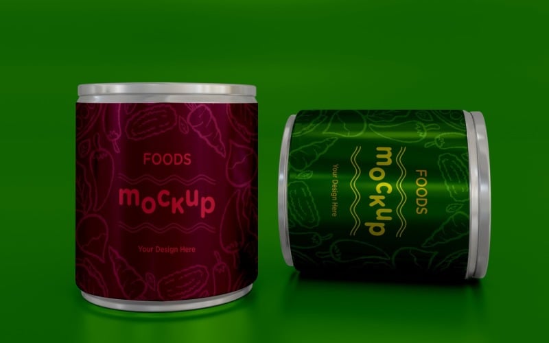 Two Food Tin Can Mockups PSD #402115 - TemplateMonster