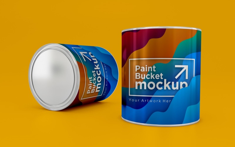 Steel Paint Bucket Container packaging mockup 03