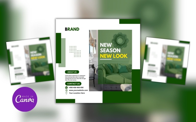 Furniture Sale Canva Design Template Card - TemplateMonster