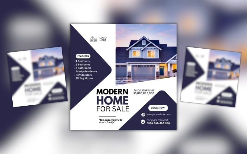 Real Estate Canva Design Template Poster - TemplateMonster