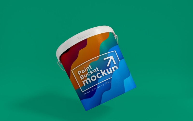 Plastic Paint Bucket Container packaging mockup 08