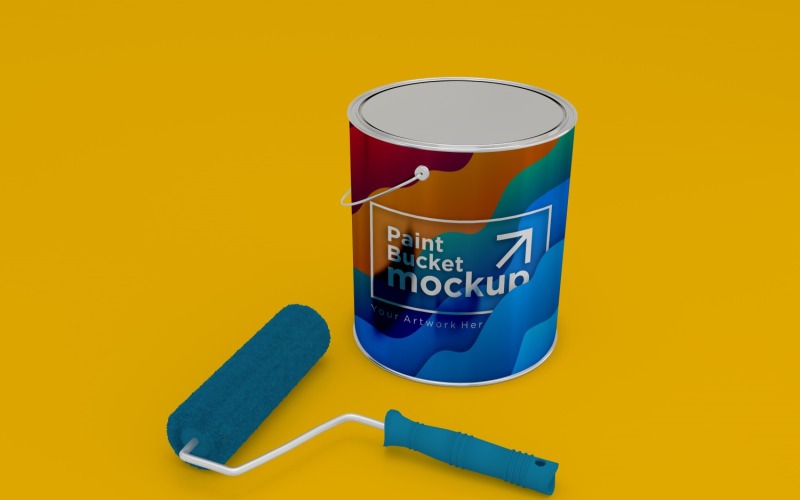 Steel Paint Bucket Container packaging mockup 66
