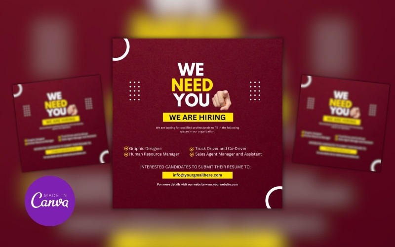 We Want You Hiring Design Template #402577 - TemplateMonster