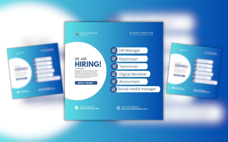 We Are Hiring Canva Design Template #402651 - TemplateMonster