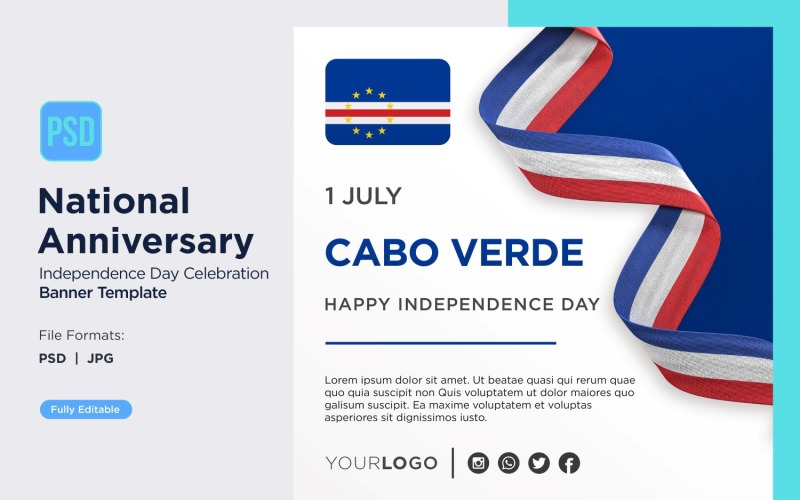 Cabo Verde National Day Celebration Banner - TemplateMonster