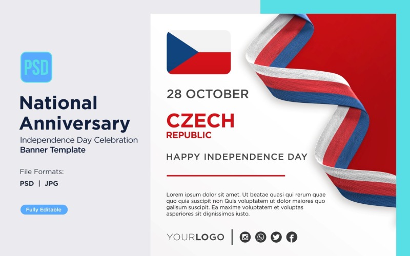 Czech National Day Celebration Banner - TemplateMonster