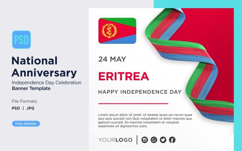 Eritrea National Day Celebration Banner - TemplateMonster