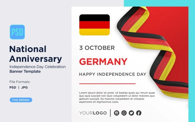 Germany National Day Celebration Banner - TemplateMonster